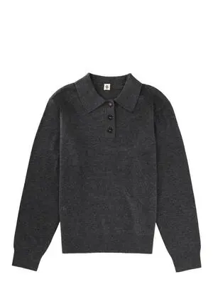 THE GARMENT Button Detailed Collared Sweater - Grey