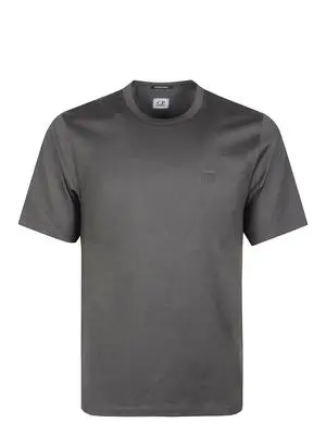 C.P. COMPANY C. P. Company Men's Crew Neck Short Sleeve T-Shirt With Front Logo Patch Grey