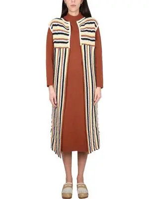 ALYSI Long Vest With Striped Pattern - Multicolour