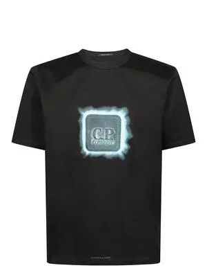 C.P. COMPANY C. P. Company Graphic Print Round Neck T-shirt Short Sleeves - Black