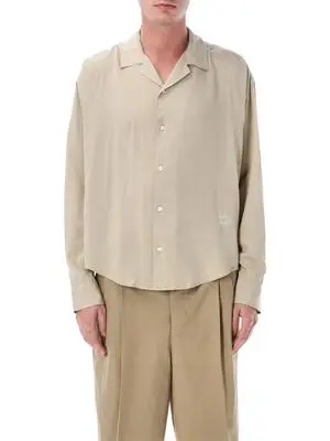 AMI Paris Relaxed Fit Long Sleeve Shirt For - Caffe Cream