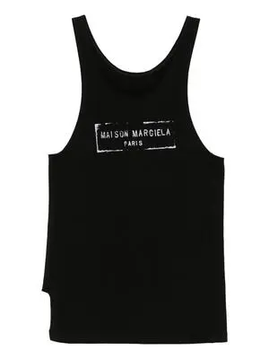 MAISON MARGIELA Logo Print Tank Top - Black