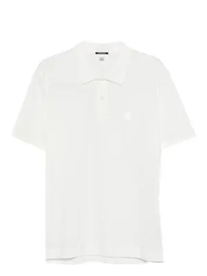 C.P. COMPANY C. P. Company Short Sleeve Patch Detail Button Placket Point Collar Shirt - White