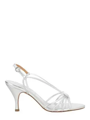 AeydĒ Metallic Slingback High Heel Sandals - Silver