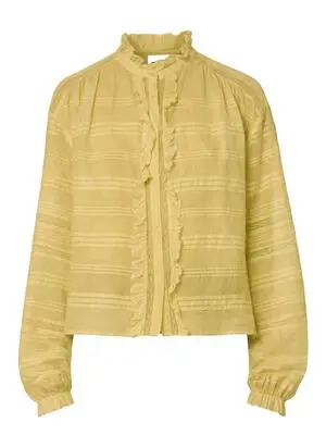 MARANT ETOILE MARANT ÉTOILE Button-Up Ruffled Cotton Shirt