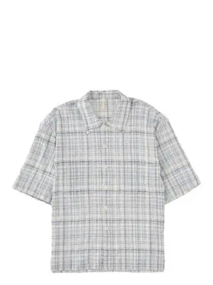 SUNFLOWER Short-sleeve Button-up Camp Shirt - Blue