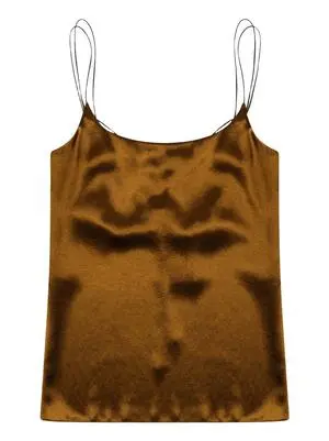 ALYSI Satin Mini Top - Brown