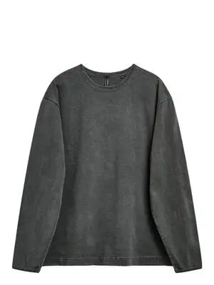 SUNFLOWER Sleek Poplin Collar T-shirt With Side Slits - Grigio