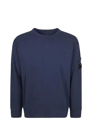 C.P. COMPANY Malfilè Fleece Lens Crewneck Sweatshirt - Blu