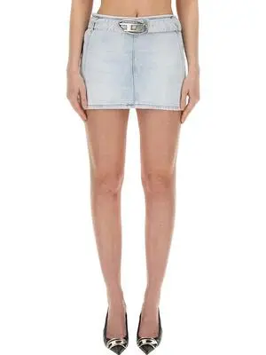 DIESEL® DIESEL Denim Mini Skirt With Belted Waist Denim