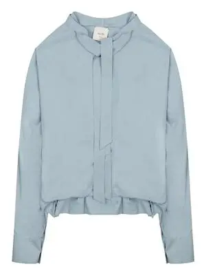 ALYSI Cotton Tie Detail Shirt - Azure
