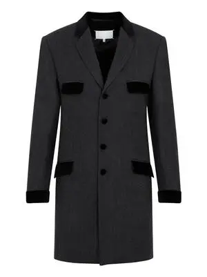 MAISON MARGIELA Wool Tailored Long Jacket - Grey