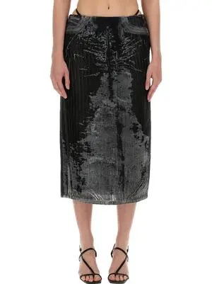 DIESEL® Denim Midi Skirt - Black
