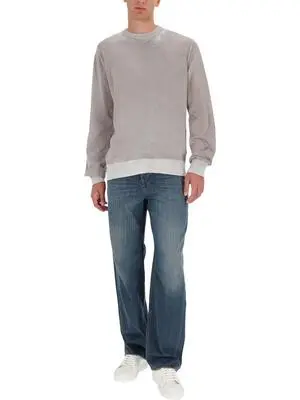 DIESEL® Cotton Crew Neck Sweater - Grey