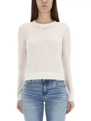 DIESEL® Crewneck Wool Sweater - White