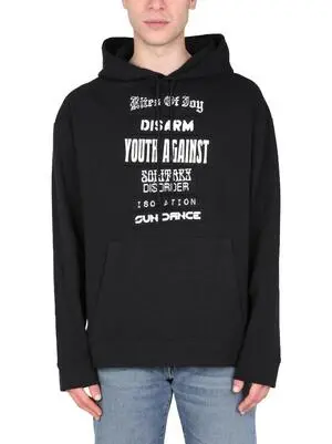 Raf Simons Rites Of Joy" Graphic Print Hoodie - Black