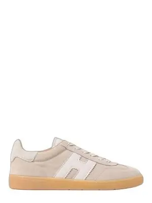 Hogan Hogan Lace-Up Sneakers With Leather Accents Beige