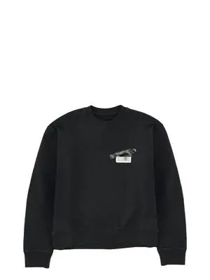 MAISON MARGIELA Cotton Crewneck Sweatshirt With Graphic Detail - Black