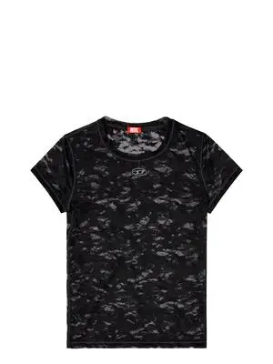 DIESEL® Tonal Oval D Logo Mini Tee - Nero