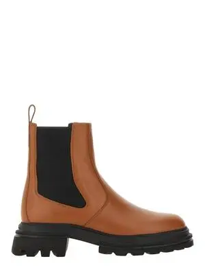 Hogan Leather Chelsea Ankle Boots - Brown