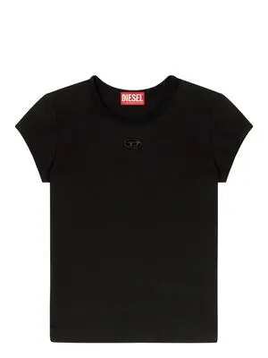 DIESEL® Slim Fit Round Neck T-shirt With Embroidered Logo - Nero