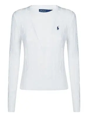 Polo Ralph Lauren Cable Knit Crew Neck Sweater - Bianco