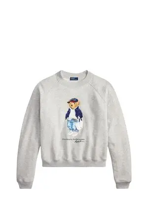 Ralph Lauren Crewneck Sweatshirt With Bear Print - Grey