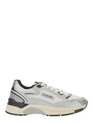 AUTRY Mesh And Fabric Lace-up Sneakers With Raised Insole - Grey