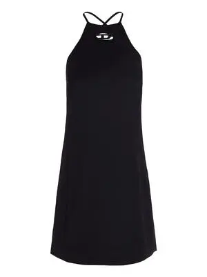 DIESEL® Ribbed Cotton Blend Mini Dress - Nero