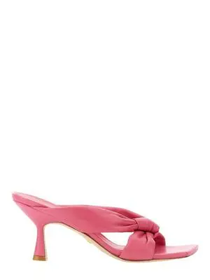 STUART WEITZMAN Leather Sandal With Knot Detailing - Fuchsia