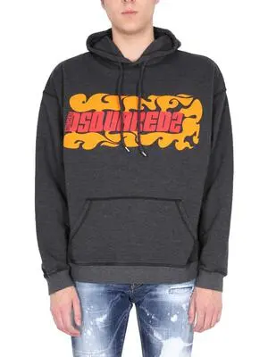 Dsquared2 Wave Logo Hoodie - Black