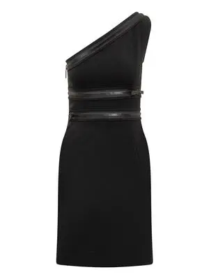 Dsquared2 One-shoulder Zip Detail Mini Dress - Black