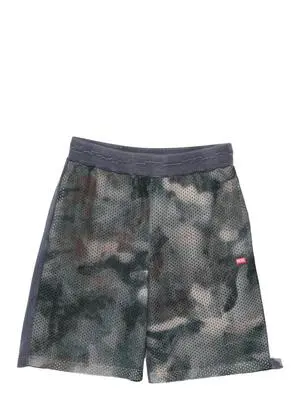 DIESEL® Camouflage Print Drawcord Waist Shorts - Grey