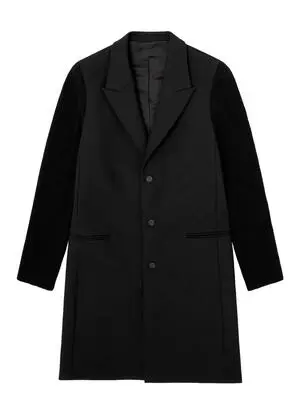 DIESEL® Tailored Jacket With Textured Sleeves - Black