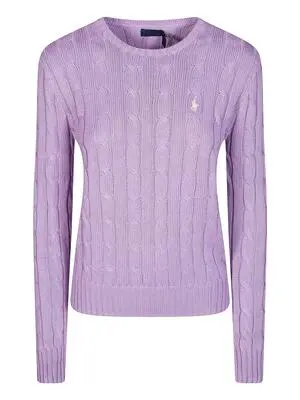 Polo Ralph Lauren Braided Crew Neck Sweater - Viola