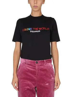 Dsquared2 Logo Print T-shirt - Black