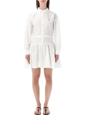 Polo Ralph Lauren POLO RALPH LAUREN Button-Front Shirt Mini Dress White