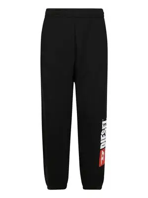 DIESEL® DIESEL Relaxed Fit Cotton Trousers With Logo Detail