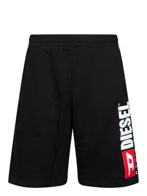 DIESEL® Bermuda Shorts With Logo Detail - Nero