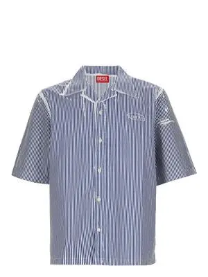 DIESEL® Striped Short-sleeve Button-up Shirt - Multicolour