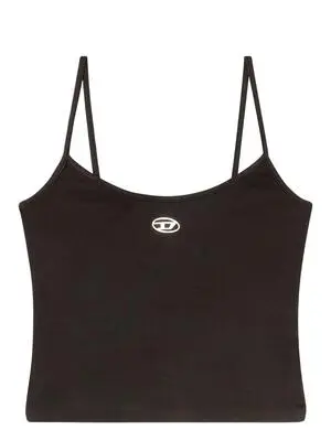 DIESEL® Slim Fit Thin Strap Top With Metallic Logo - Nero
