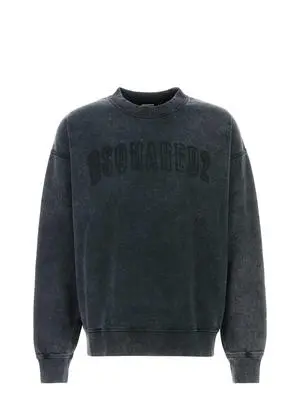 Dsquared2 DSQUARED2 "DSQUARED2" Raw Edge Crewneck Sweatshirt Grey