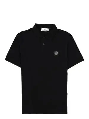 Stone Island STONE ISLAND Slim-fit Short-sleeve Polo With Compass Patch ORGANIC COTTON PIQUÉ With STRETCH Black