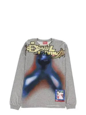 DIESEL® Long Sleeve Graphic Sweatshirt - Grey