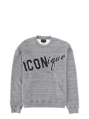Dsquared2 Graphic Cotton Crewneck Sweatshirt - Grey