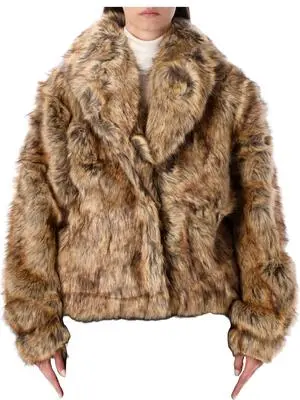 THE GARMENT Faux Fur Oversized Jacket - Brown