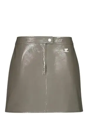 COURREGES COURRÈGES Vinyl Mini Skirt Grey