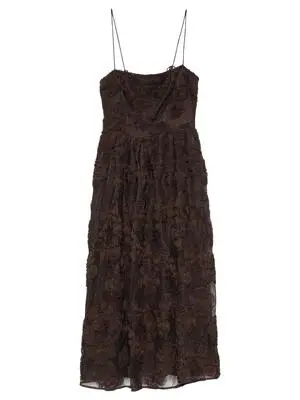 ROTATE BY BIRGER CHRISTENSEN Floral Applique Midi Dress - Marrone