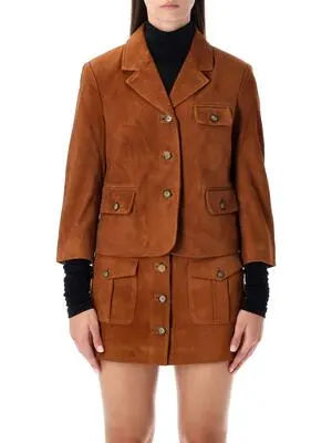 THE GARMENT Tailored Suede Coat - Hazelnut