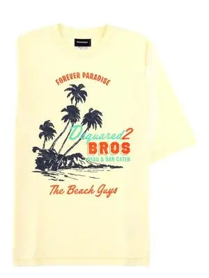 Dsquared2 Graphic Cotton T-shirt - Yellow